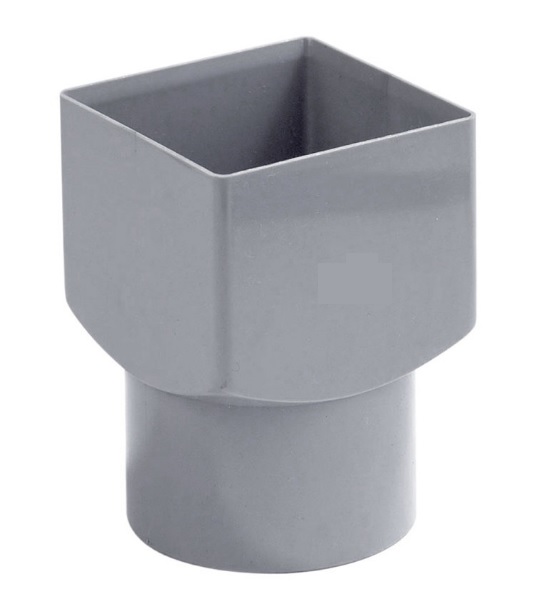 PVC Verloopstuk vierkant x rond 80 mm - PVC regenpijp toebehoren - Enge