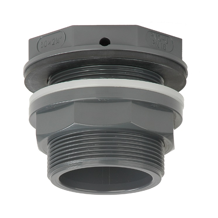 Tankdoorvoer PVC, 2 1/4 bu x 50 mm - PVC Drukbuis Hulpstukken - Engeldo